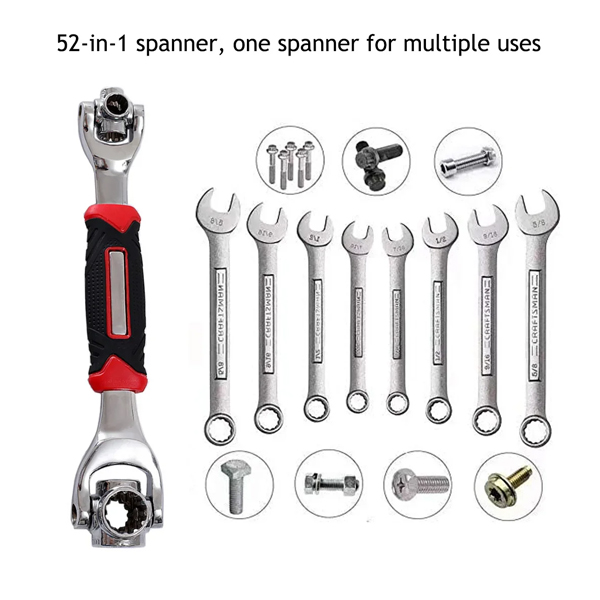 360 Degree Multipurpose Tiger Wrench 8 in 1 Tools Socket Works ...
