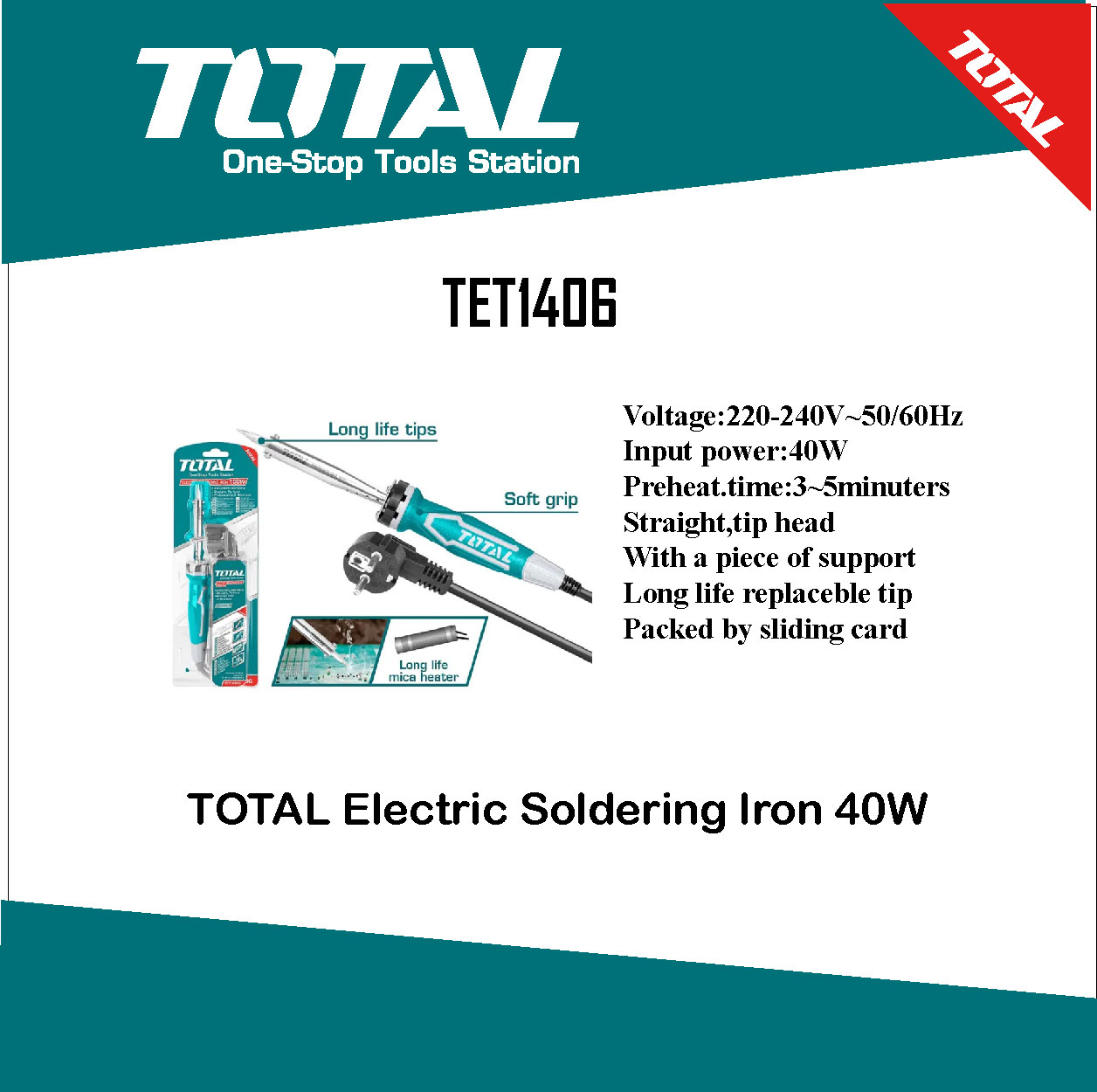 TOTAL Electric Soldering Iron 40W TET1406 | Daraz.com.bd