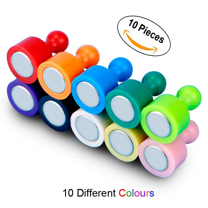 10 pcs x Magnetic Push Pin (12x20mm) Colorful Refrigerator Fridge ...