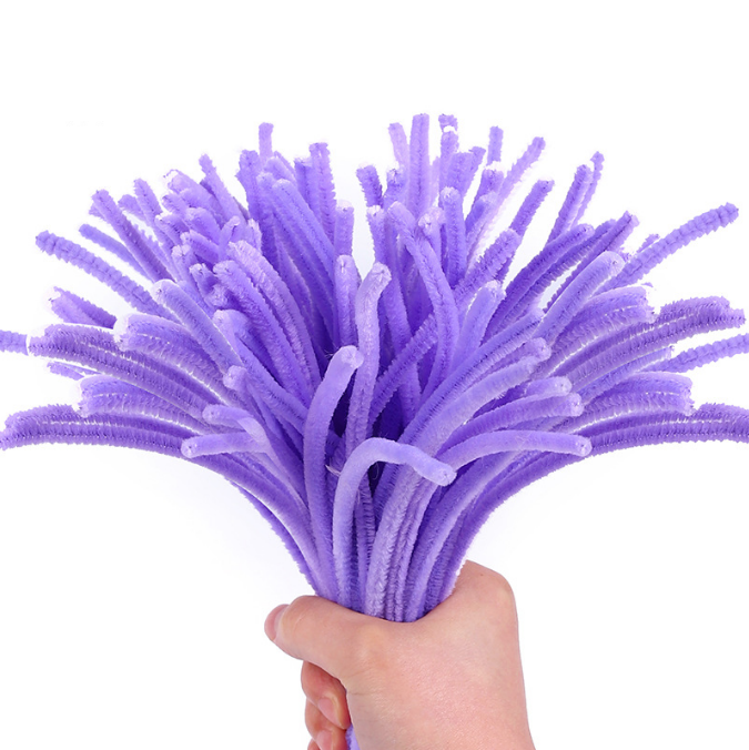100Pcs Chenille Stems Pipe Cleaners Rods Kids Craft Toy Fuzzy Wire ...