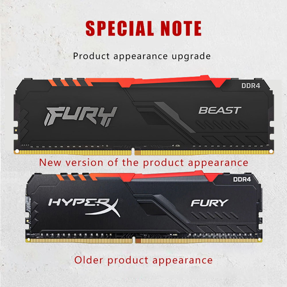 HyperX Fury RGB 8GB DDR4 RAM 8GB DDR4 RAM for Pc 8GB DDR4 3200mhz Ram ...