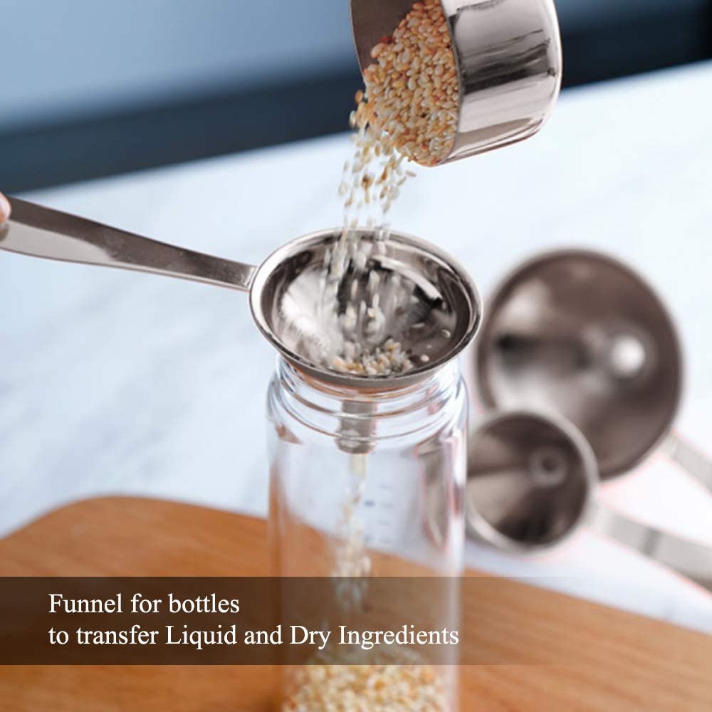 3 in 1 Funnels for Filling Bottles Stainless Steel Small Kitchen Funnel ...