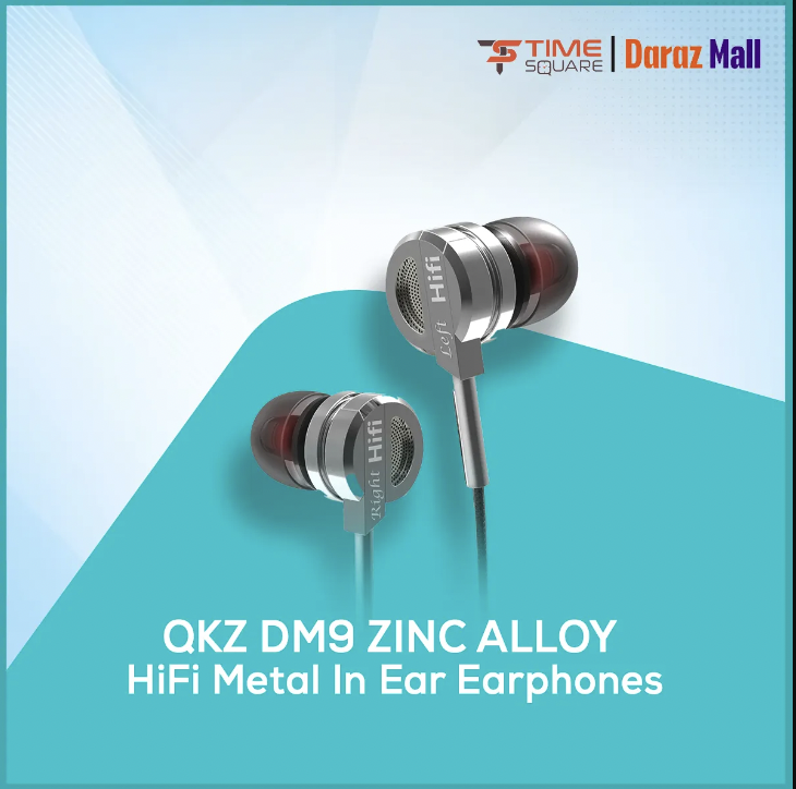 QKZ DM9 Zinc Alloy HiFi Metal In Ear Earphone with Microphone | Daraz ...