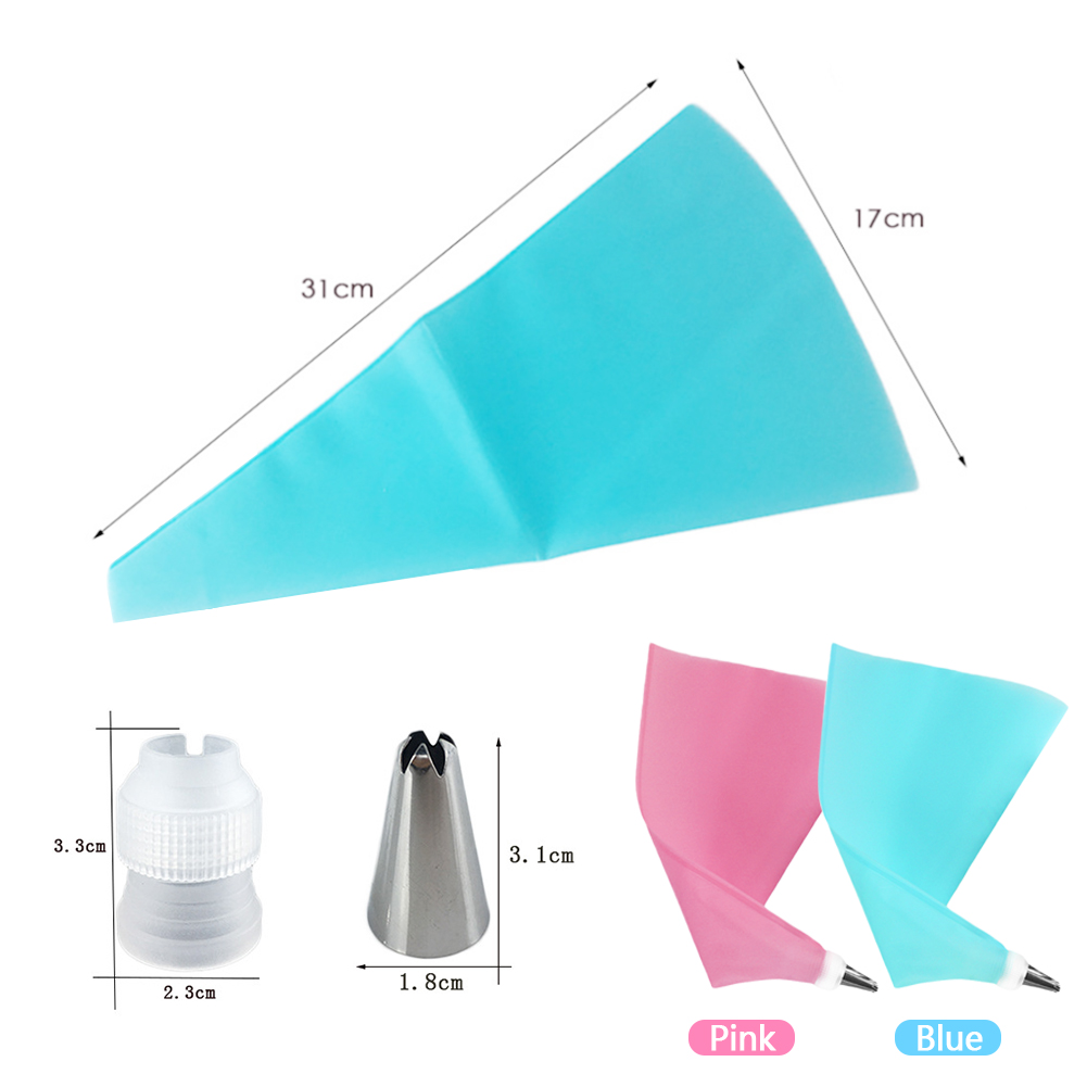 16/26Pcs Silicone Pastry Bag Tips Kitchen DIY Cake Icing Piping Cream ...