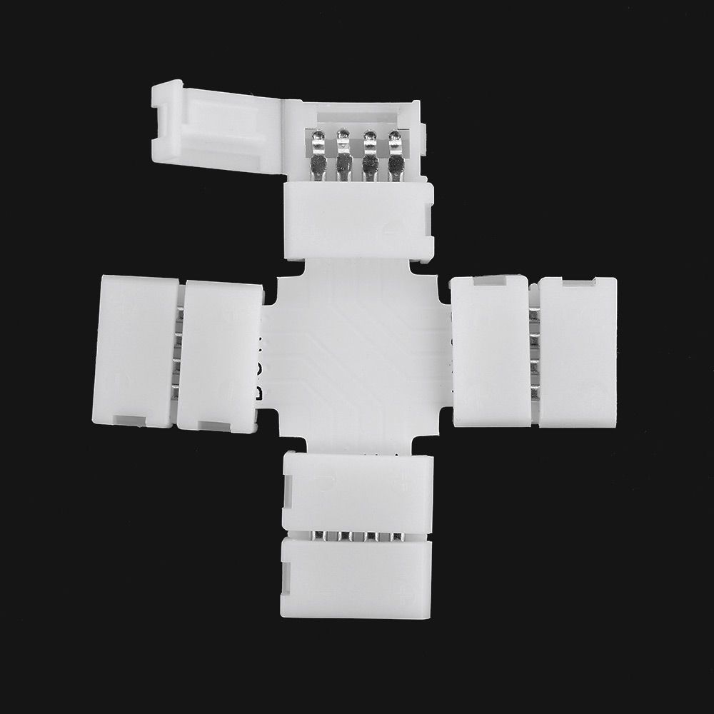 1 Pc 4pin Led Strip Connector L T Cross Shape Corner Connector For Rgb 3528 5050 Clip-On Coupler ...