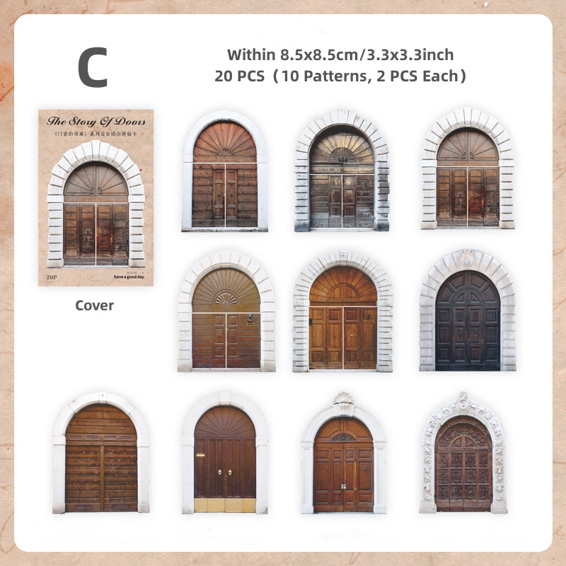 Sweet Journal 20PCS The Story of Doors and Windows Series Vintage Basic ...