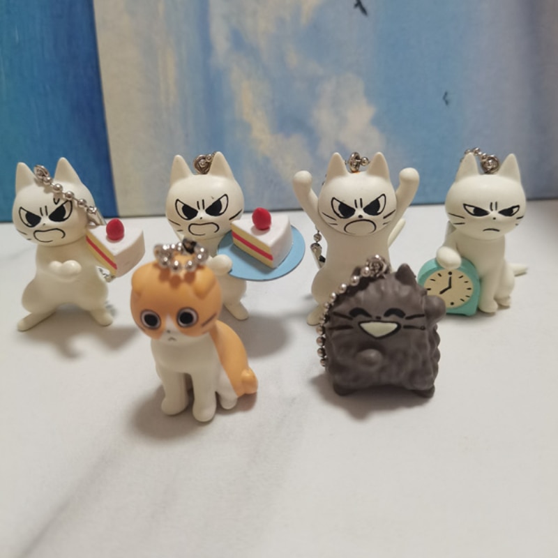 QUALIA Angry Toro Inoue The Cat Charm Keychain Gashapon Kawaii Figurine ...