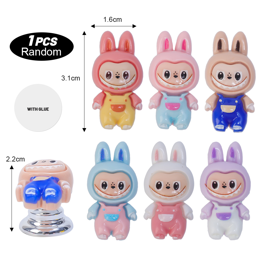 Cartoon Labubu Toilet Button Press Creative Non-dirty Hands Toilet ...