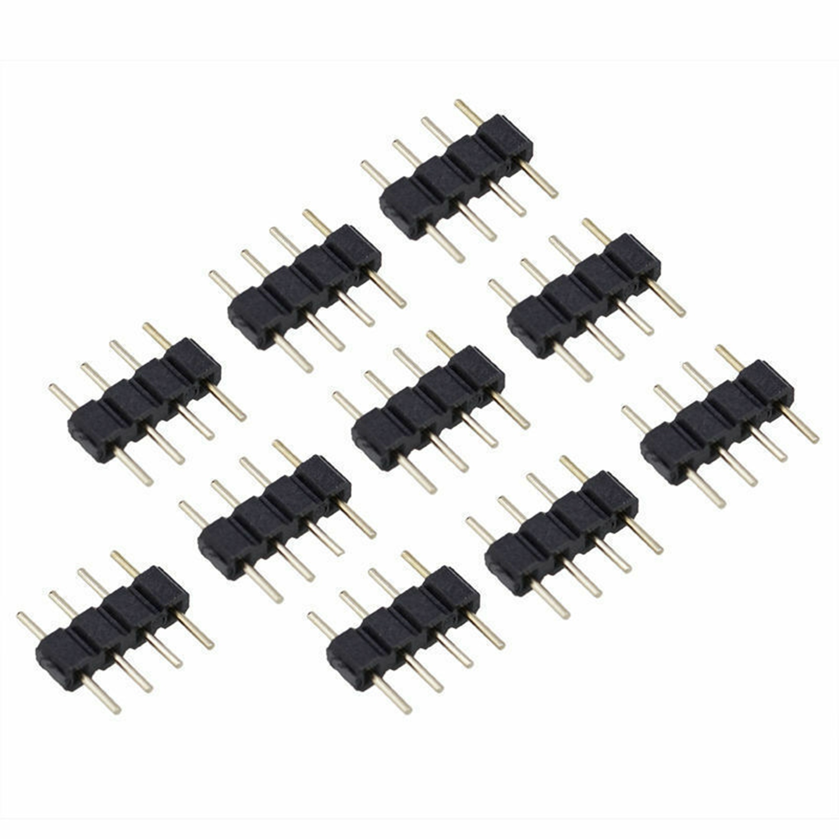 100Pcs 4 Pin Rgb LED Strip Male Plug Adapter Connector for 3528 5050 ...