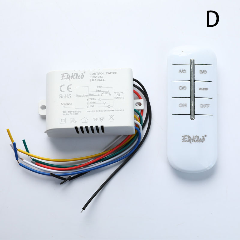 Wireless ON/OFF 220V Lamp Remote Control Switch Receiver Transmitter ...