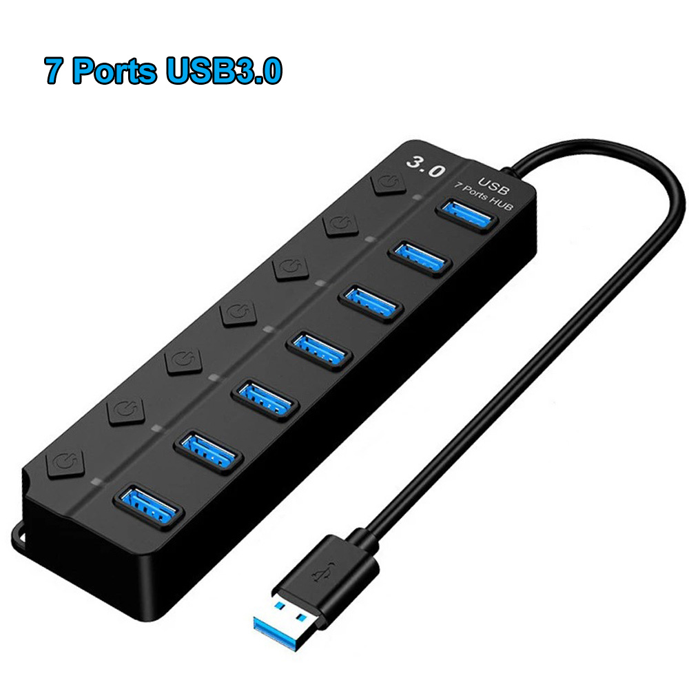 USB Hub 3.0 Multiprise USB High Speed Splitter 7 Port 5Gbps Power ...