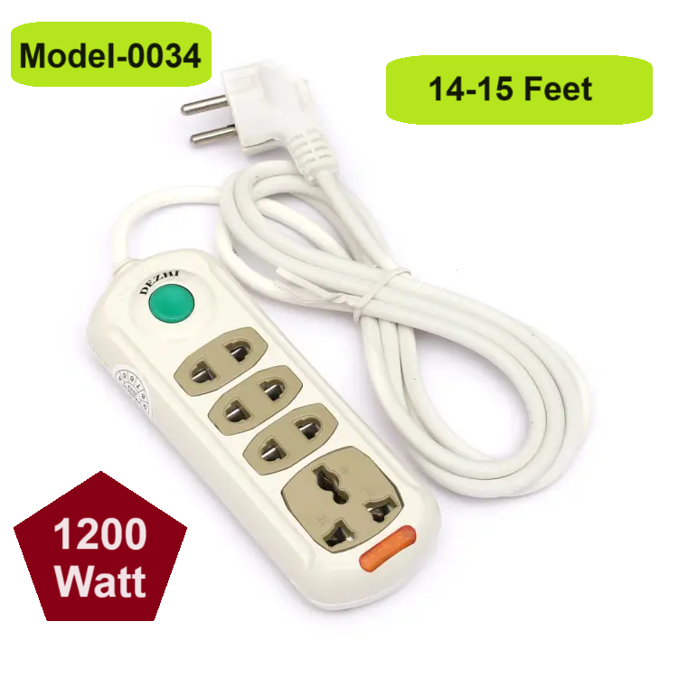 Multiplug 4 Port Extention Socket 1200 Watt 14 feet - Model 0034 ...