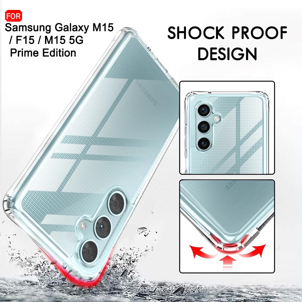 Samsung Galaxy M15 5G Transparent Soft & Flexible TPU Mobile Back Cover