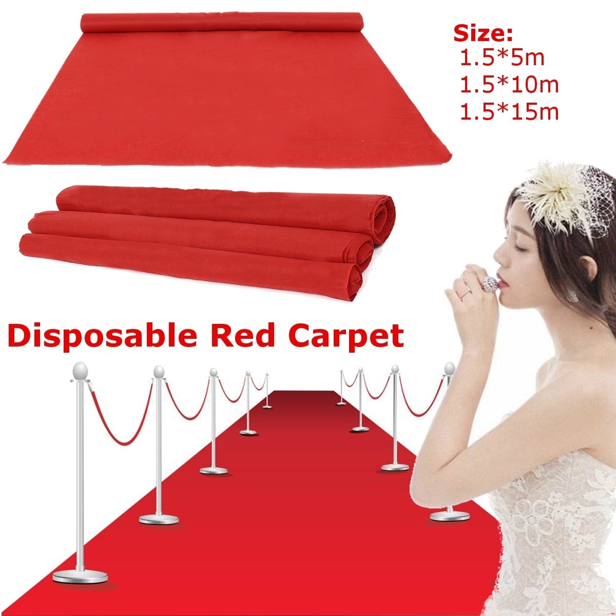 5/10/15m Hollywood Red Carpet Floor Runner for Indoor/Outdoor Wedding ...