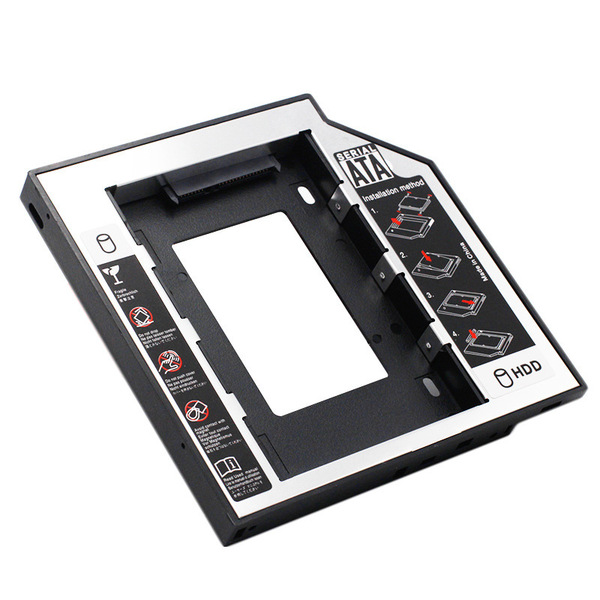 Universal SSD HDD Caddy 12.7mm Aluminum 2nd Hard Disk Drive Caddy Case ...