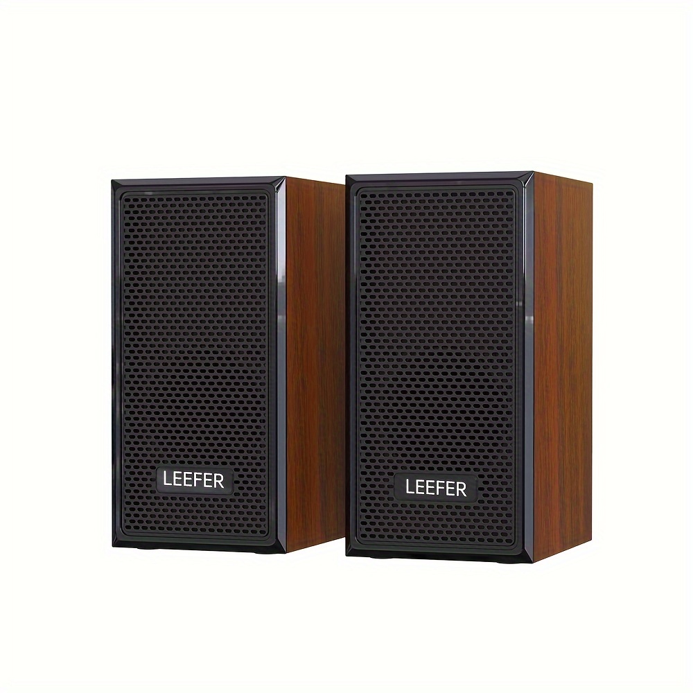 Computer desktop Wired wooden speakers USB-powered 3.5mm audio jack ...