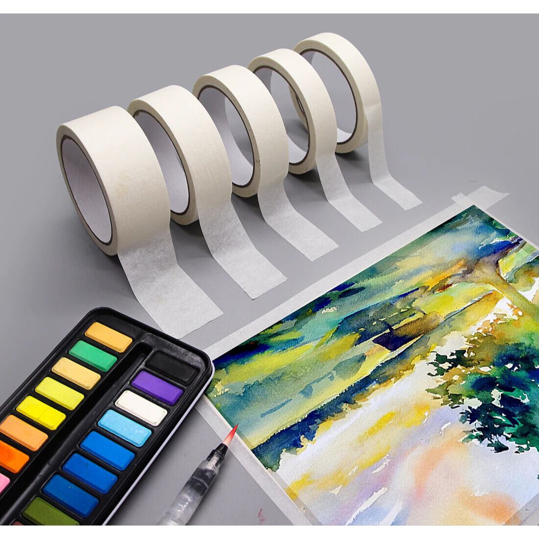 Masking Tape Adhesive Tape Single Side Art Painting White Spraying 1 inch