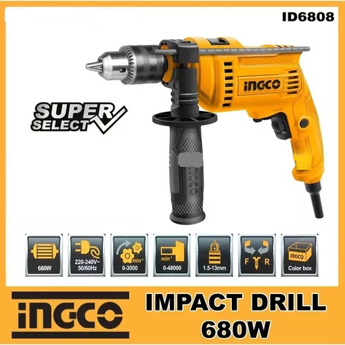 Impact Drill Machine 13mm 680W INGCO-ID6808 | Daraz.com.bd