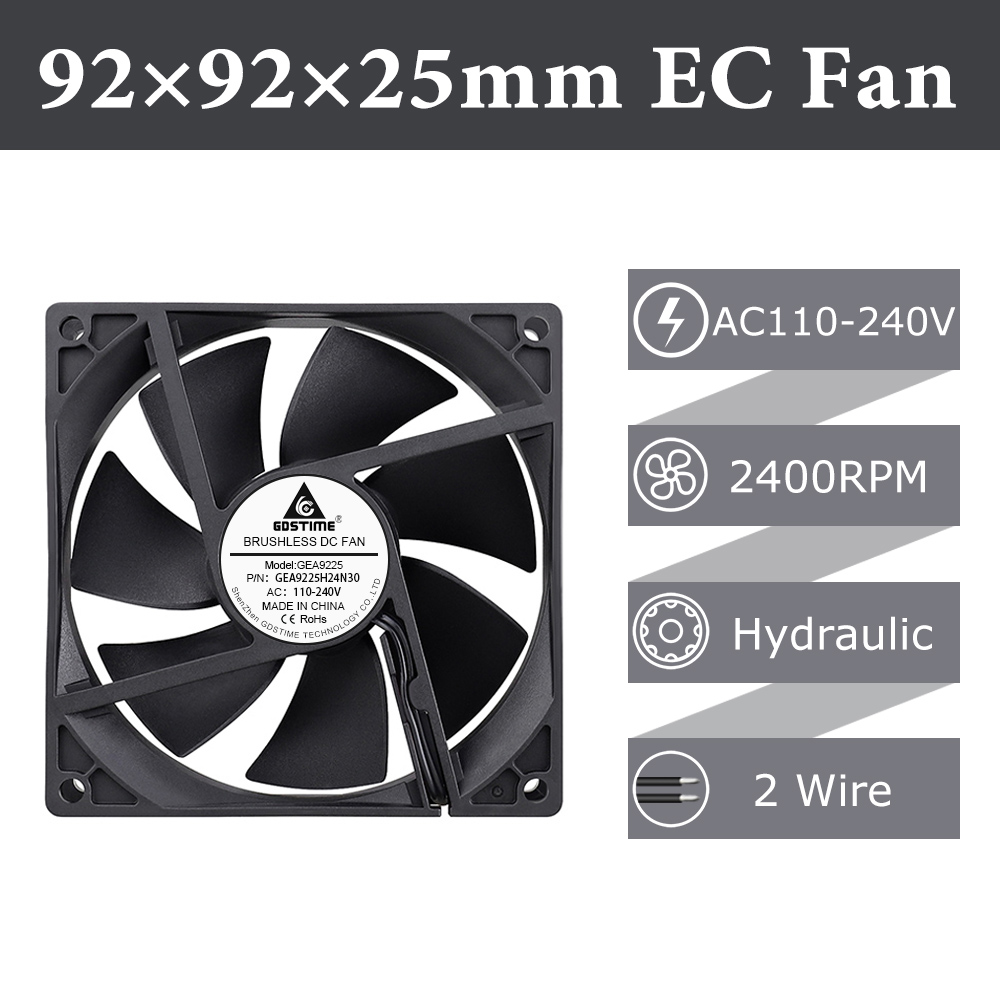 Gdstime EC 60mm 80mm 90mm 120mm Ball Brushless Fan AC 110V 120V 220V ...