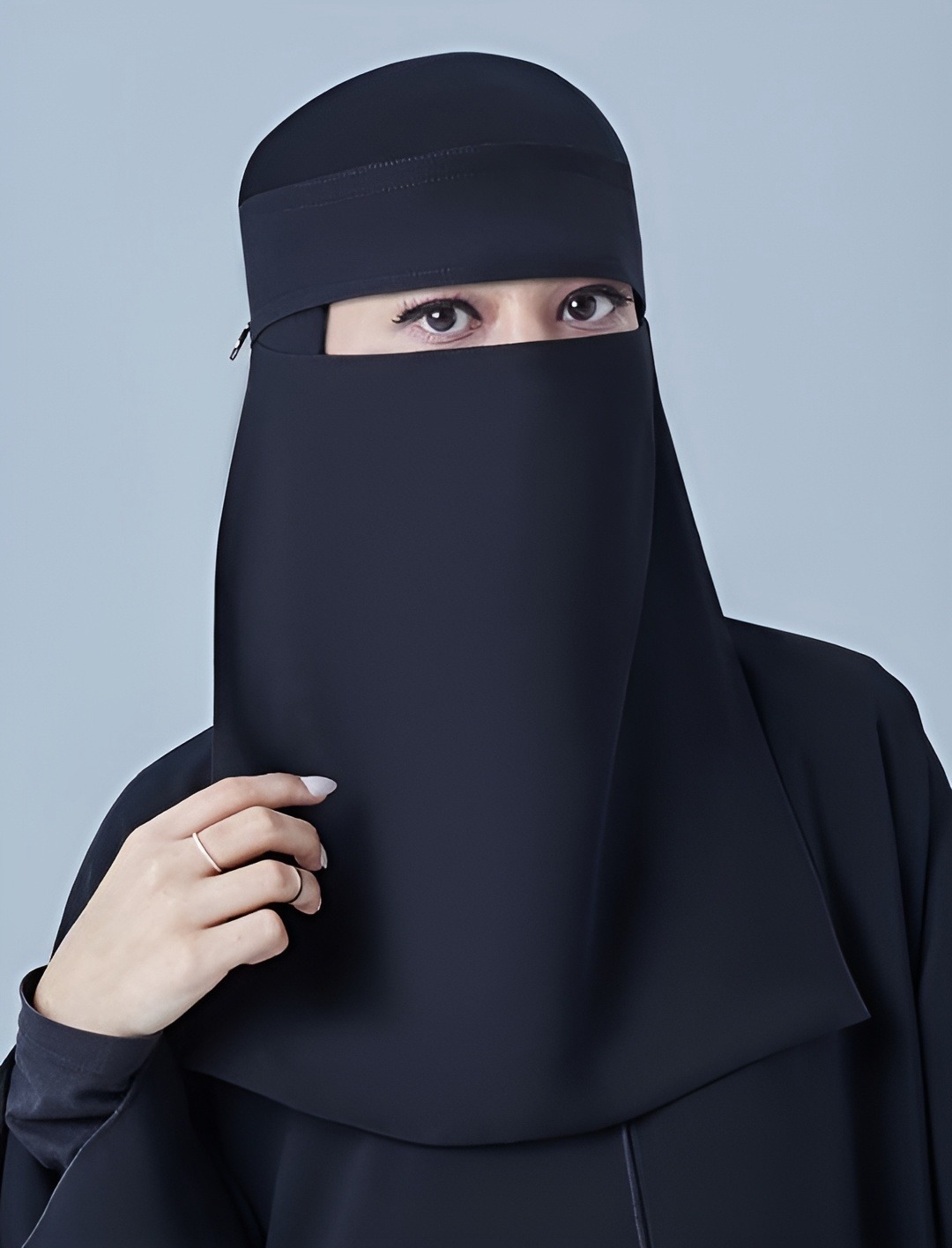 Premium Linen Arabian Niqab for Women, Black, Modest & Elegant Design ...
