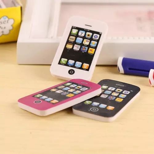 2 Pcs Creative Mobile Phone Pencil Eraser Cartoon School Supplies ...