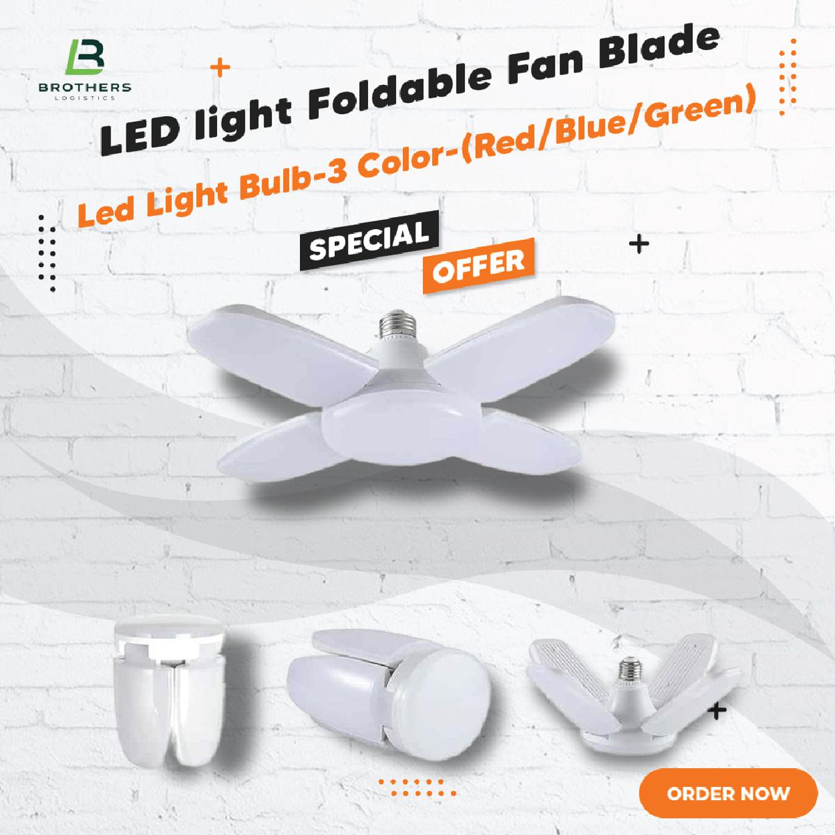 Foldable 4 Fan Blade 5 Color LED Bulb Heavy Duty -Single Piece (Wing ...