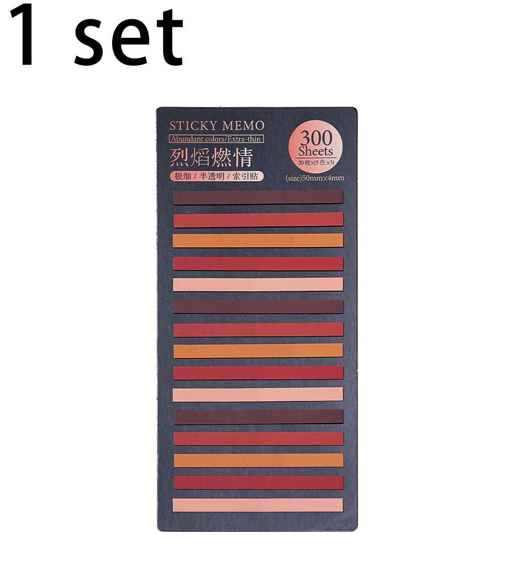 300Pcs/Set 8 Styles Very Thin Long Strip Index Stickers Universal PET ...