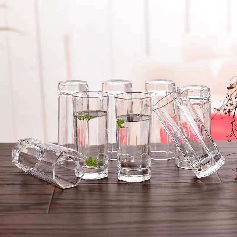 Water Drinking Glass 8 Angle 6pcs set- 325 ml - China | Daraz.com.bd