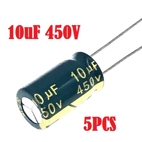 5Pcs- 10uF 450V RADIAL Electrolytic Capacitor 10uF 450V Radial ...