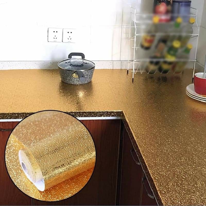 Kitchen Wall Stickers Paper Oil-proof Waterproof Aluminum Foil Sticker ...