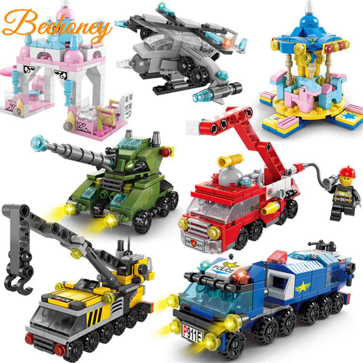 6 In 1 Deformation Building Block Toys Engineering Vehicle Small ...