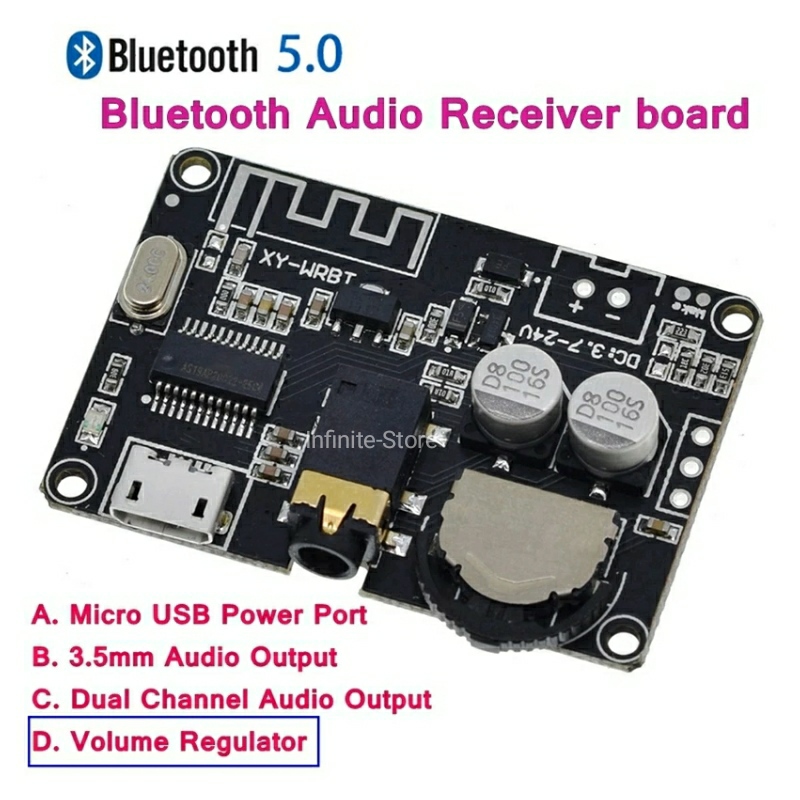 XY-WRBT Bluetooth 5.0 Bluetooth Audio Receiver Board MP3 lossless decoder board Wireless Stereo ...