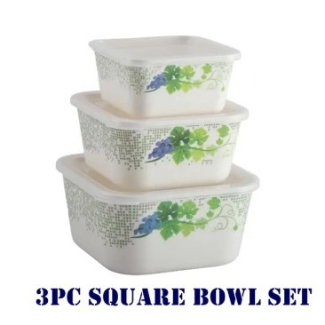 Italiano Melamine Square Bowl Set/Melamine Bowl Set- 3Pcs | Daraz.com.bd