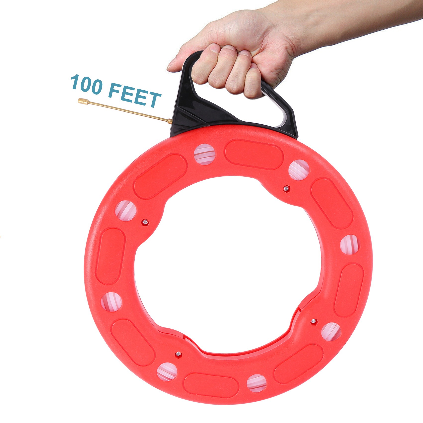 100Ft Fish Tape Reel Wire Pulling Tools 30M Electrical Cable Puller ...