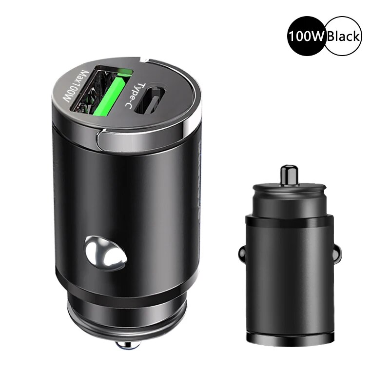 100W Mini Car Charger USB Type C Car Phone Charger Fast Charging for ...