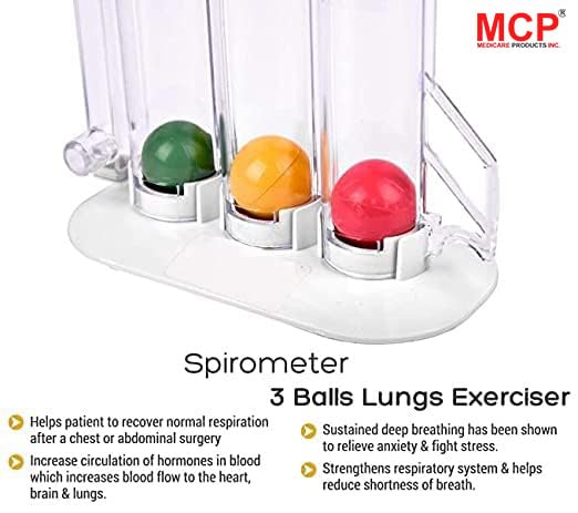 3-Ball Deep Breathing Exerciser Lung Deep Breath Trainer Incentive ...