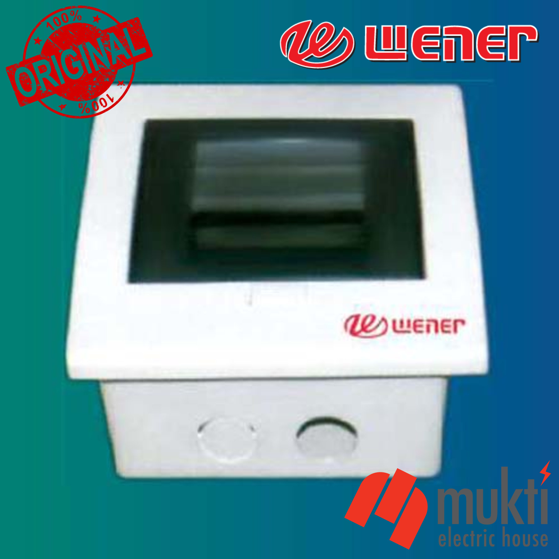 WENER Plastic Distribution Box 04-06 Way (7x7x3in) Electrical MCB ...