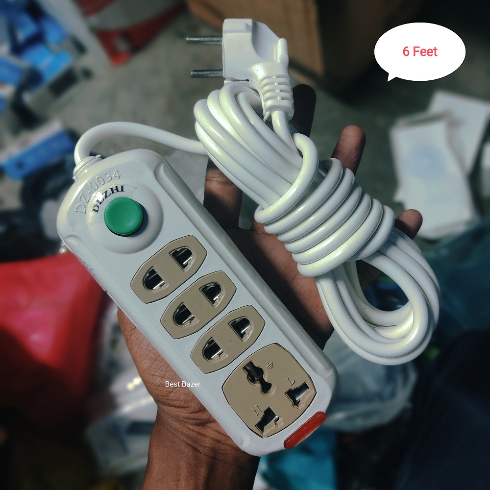 Multi extension socket multiplug - 6.5 Foot | Daraz.com.bd