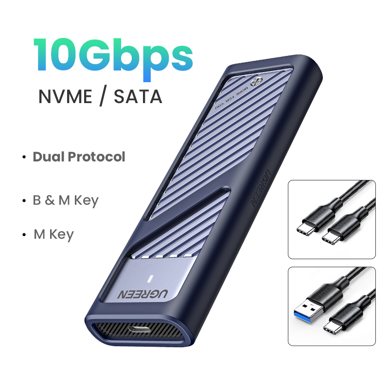 UGREEN NVMe And SATA SSD Enclosure Reader, 10Gbps USB C Gen2 ...