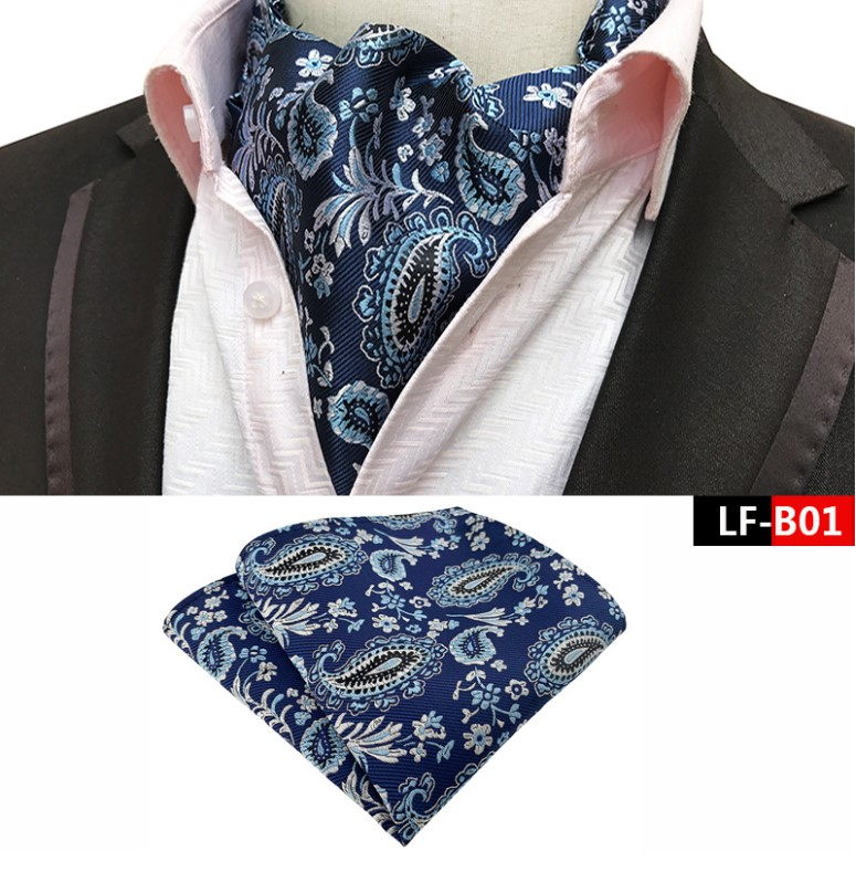 2Pcs/Set Luxury Paisley Silk Ascot Ties & Handkerchief Wedding Party ...