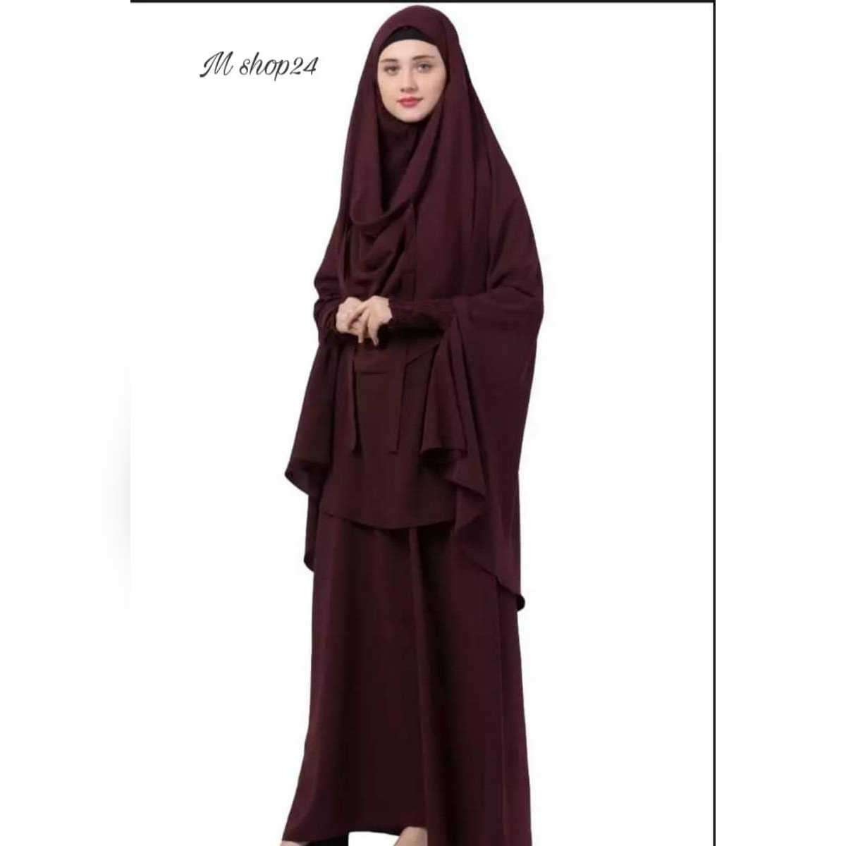 Khimar Borka Adjusted Niqab Hijab With Skirt Full Set Coffee