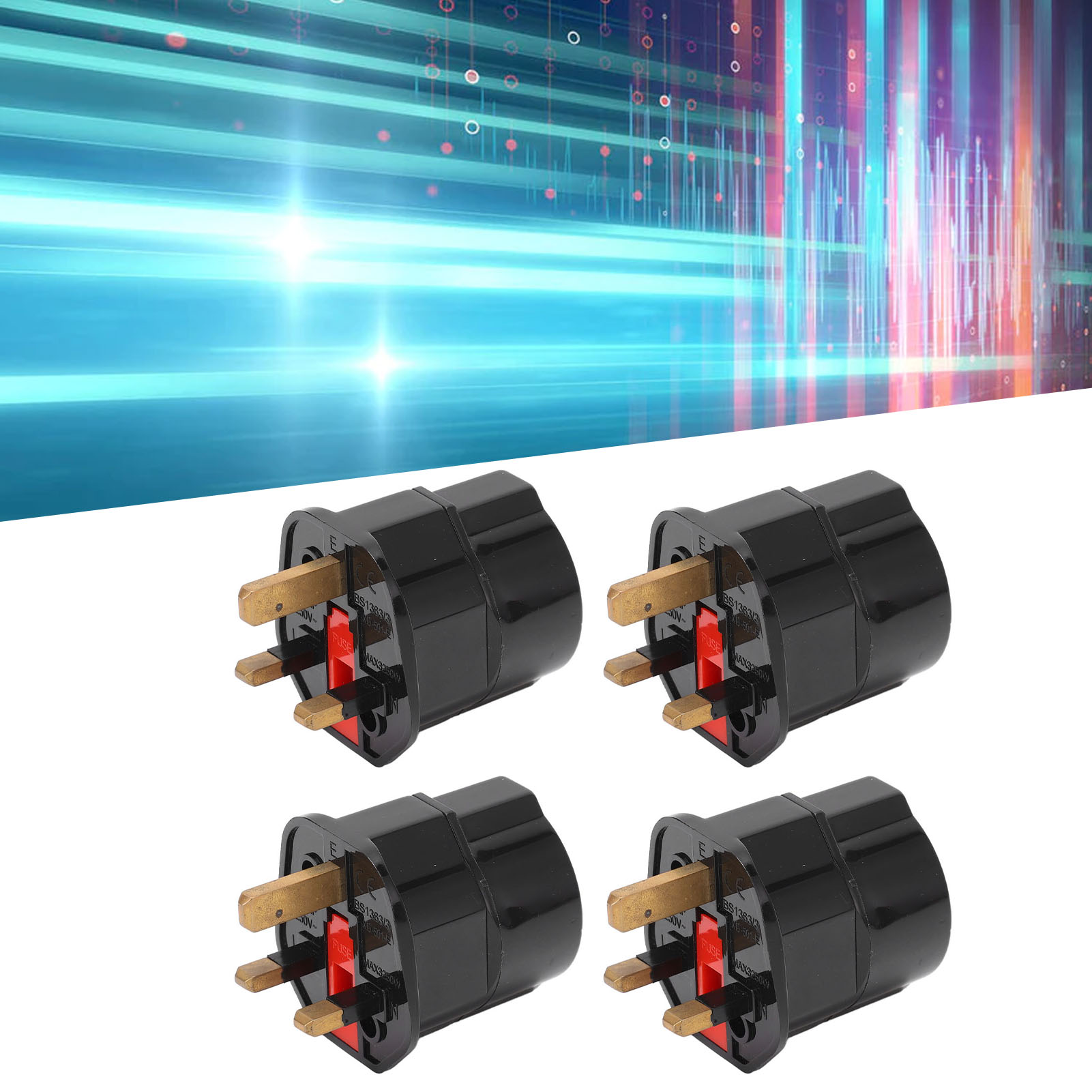 EU To UK Plug, Multifunctional 4PCS 2 Pin To 3 Pin Plug Adapter with ...