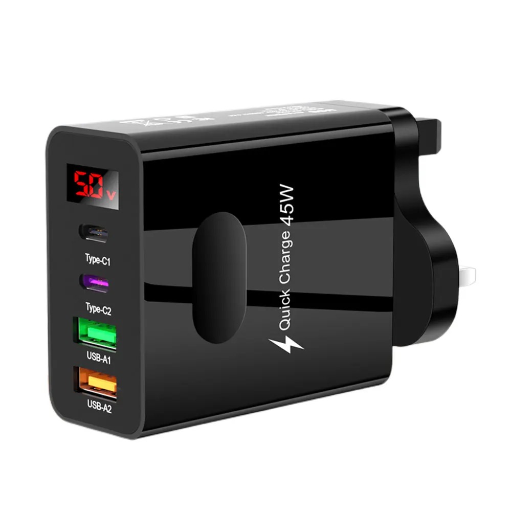 【Ready Stock+FREE Shipping+COD 】4 Ports Fast Charger USB Adapter 45W ...