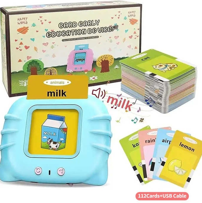 Kids Learning Flashcard Speech Therapy Machine Toy Rechargeable Reader ...