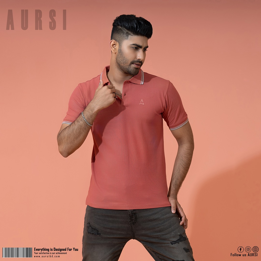 Men’s PK Cotton Polo Shirt – Solid Brick Red Color - AURSI | Daraz.com.bd
