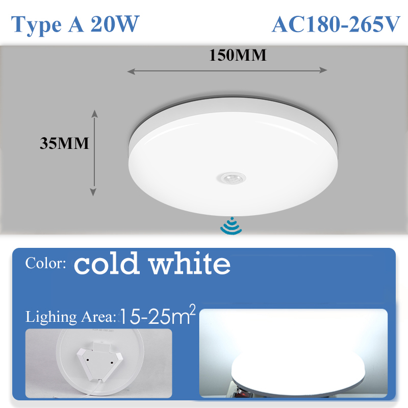 Led Ceiling Lights with Motion Sensor 12W 18W Smart PIR Motion Sensor ...