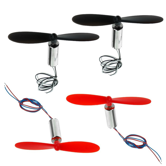 Mini Coreless Motor with Propeller Blades for RC Aeroplane Helicopter ...