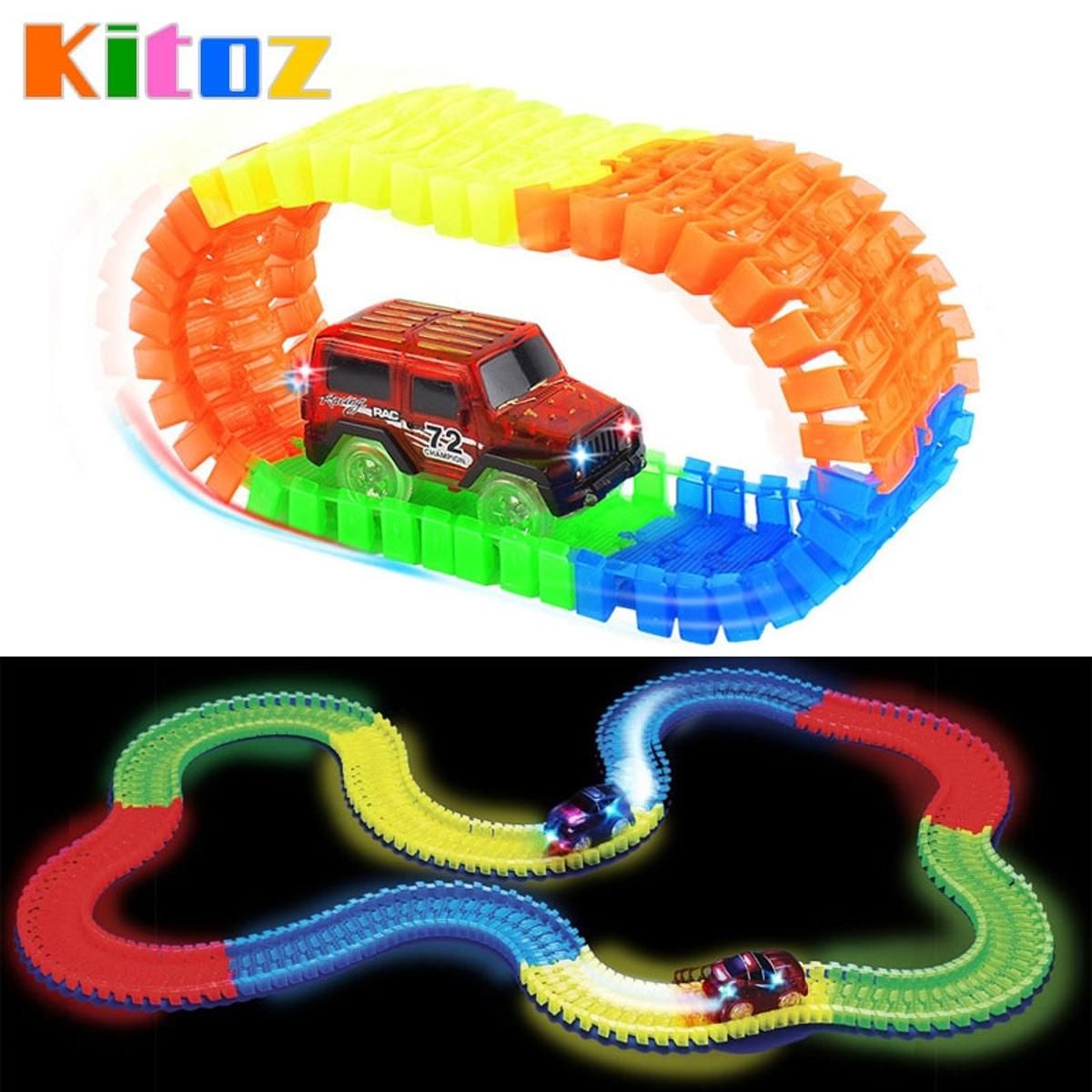 Variety Tracks Glow In The Dark Racing Track Battery Operated Toy Car ...