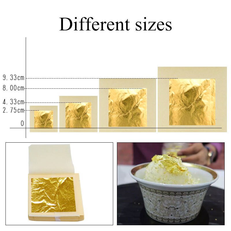 2023NWE 24K 10Pcs Gold Leaf Edible Gold Foil Sheets For DIY Cake ...