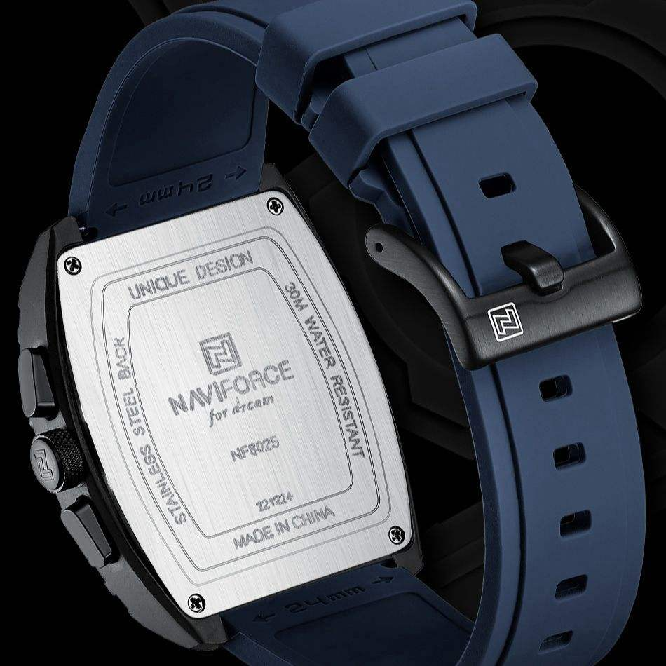 NAVIFORCE 8025 Fashion Multi-function Chronograph Men Watch Silicone ...